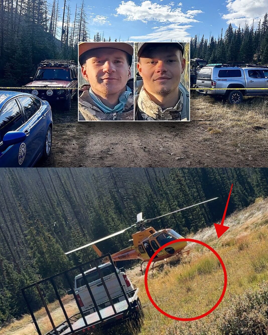 Police CIRCLE the location of the bodies of Andrew Porter and Ian ...